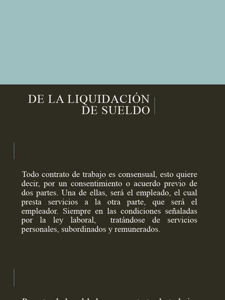 Qué es la liquidación de sueldo | PDF | Salario | Derecho laboral