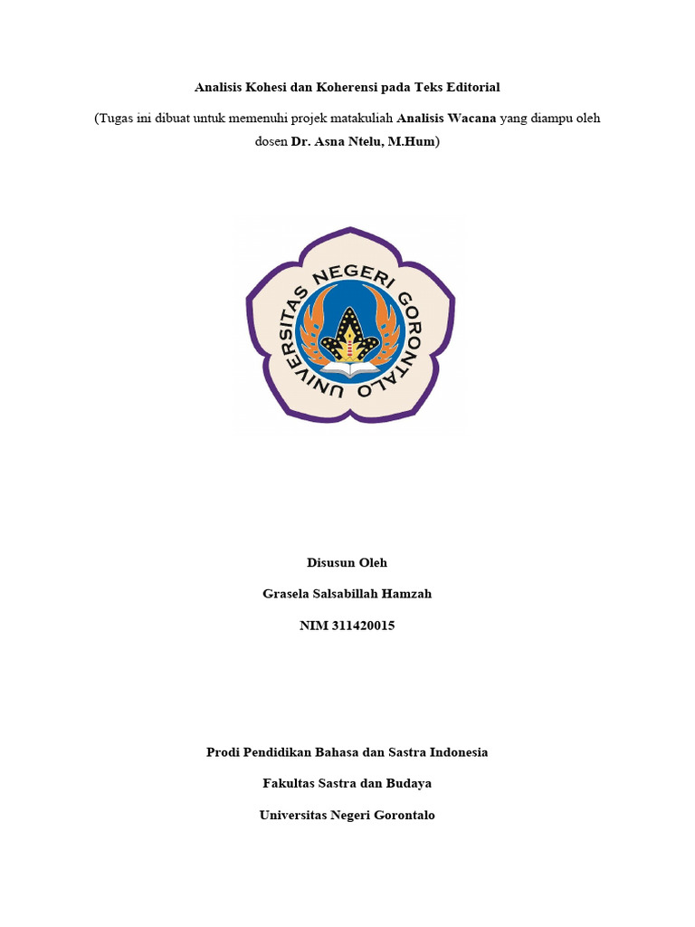 Grasela Salsabillah Hamzah (Analisis Wacana) | PDF