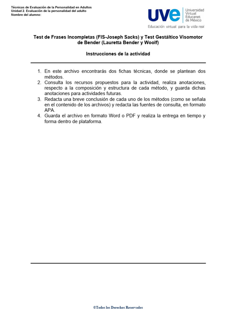 A.A.2. Test de Frases Incompletas (FIS-Joseph Sacks) y Test Gestáltico ...