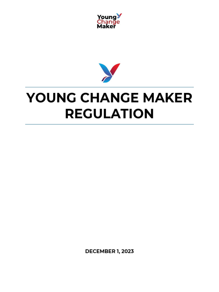 Young Change Maker Official Regulation | PDF | Mentorship | Marketing