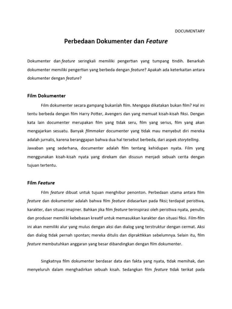 Dokumenter Vs Feature | PDF | Game & Aktivitas