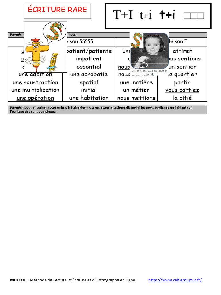 Le Son S Avec T Fiche Son | PDF | Linguistique | Écriture