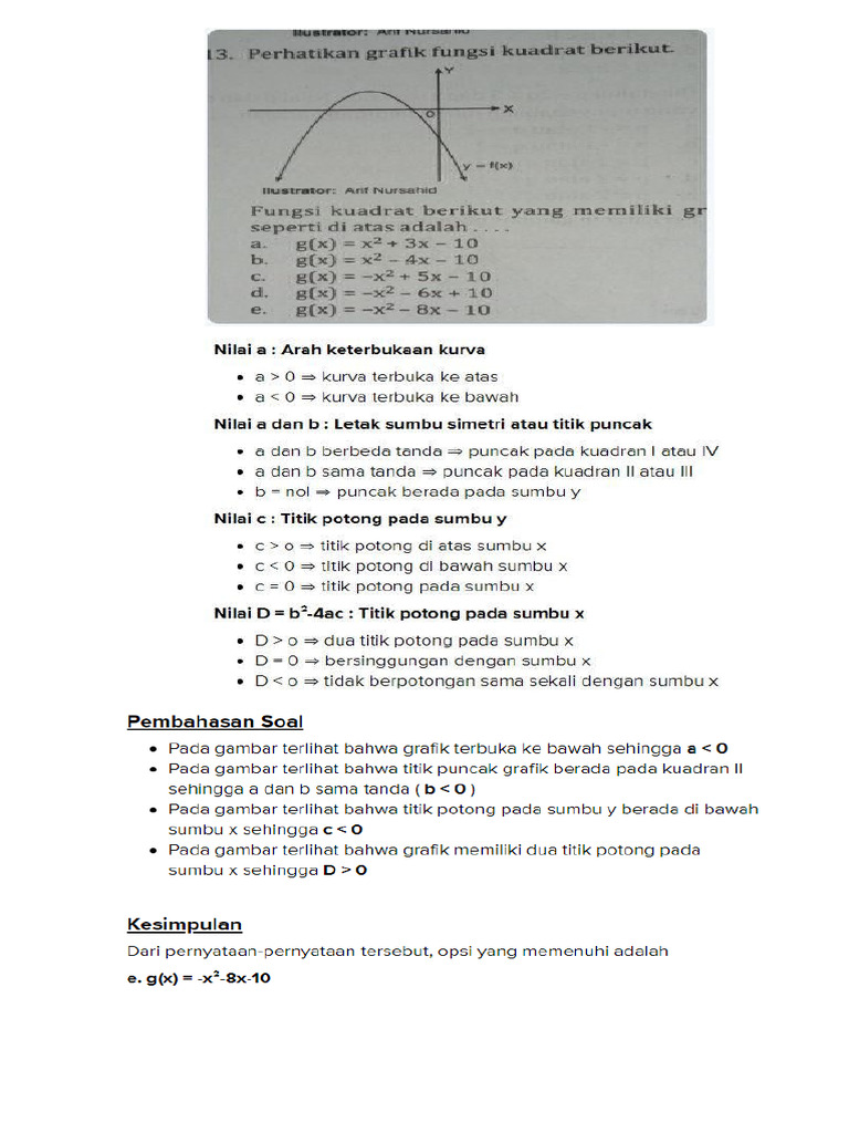Materi 10 TBSM 02 Grafik Fungsi Kuadrat | PDF