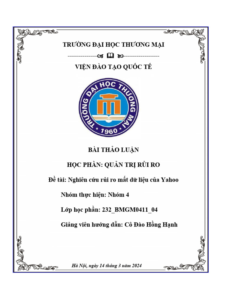 Bài TL QTRR Nhóm 4 | PDF