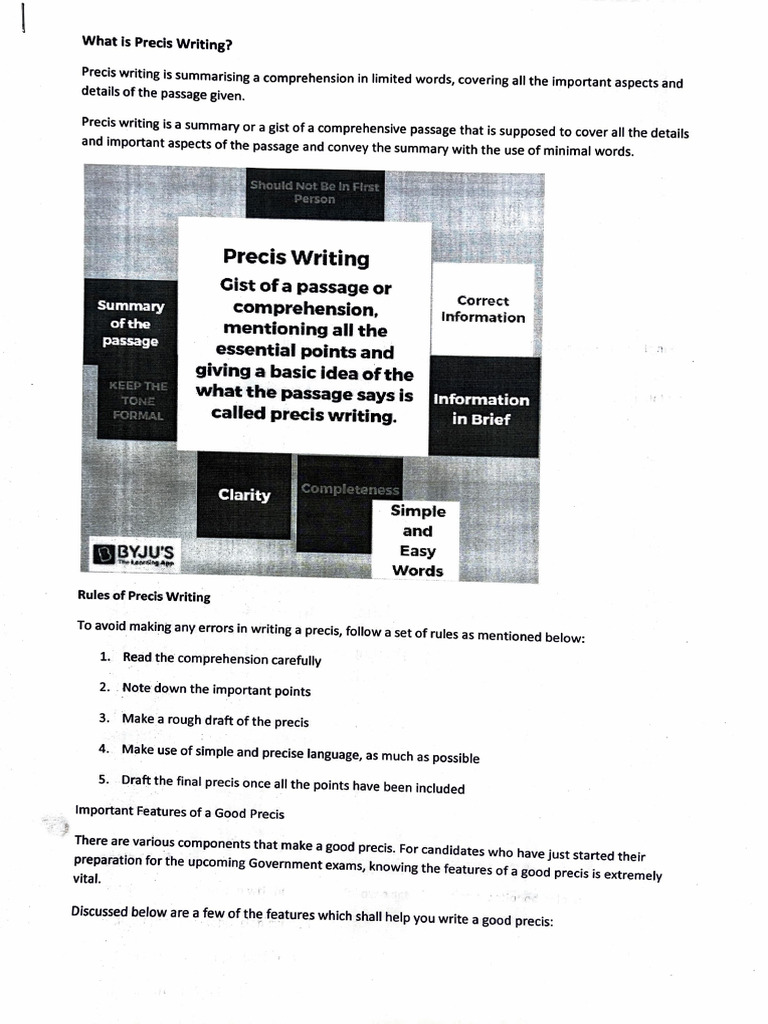 Precis Writing | PDF | Human Communication
