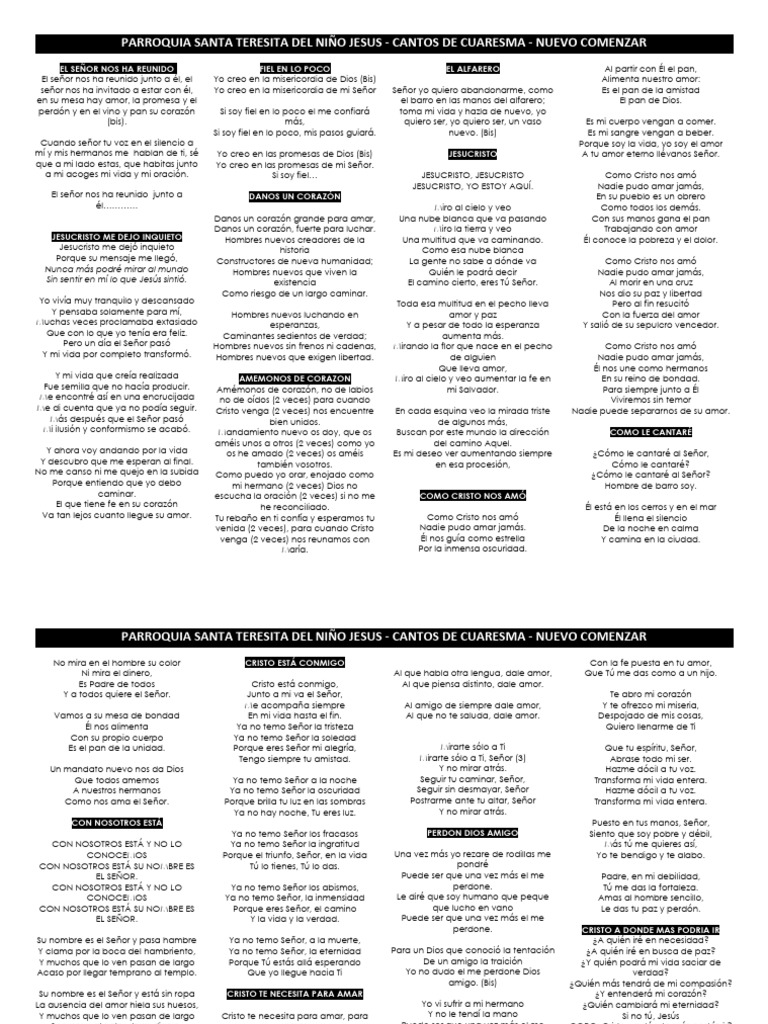 Cantos de Cuaresma: Fe y Reflexión | PDF | Amor | Cristo (título)