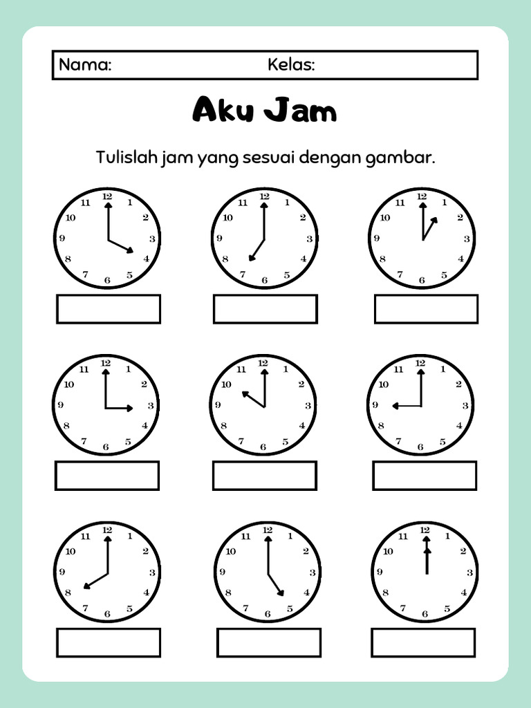 Belajar Membaca Jam | PDF