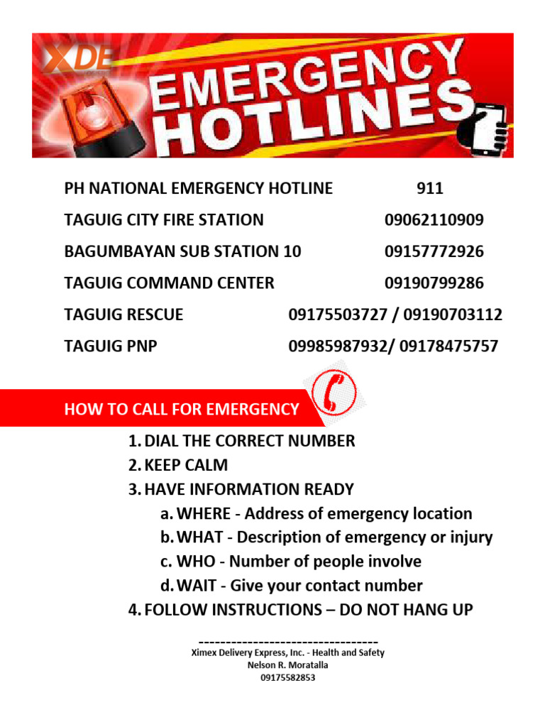 Taguig Emergency Contact Numbers | PDF