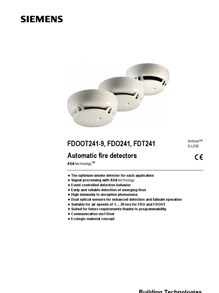 FDOOT241-9M FDT241 Datasheet En | Smoke | Sensor