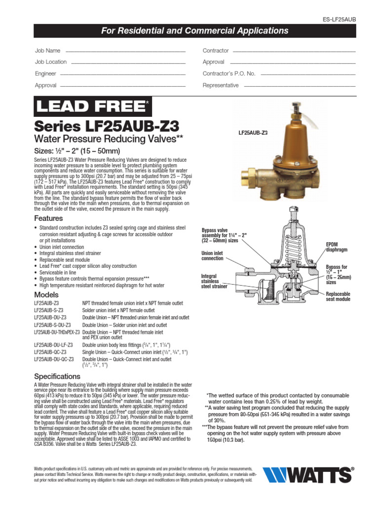 WR-2 Reductora LF25AUB | Download Free PDF | Valve | Pressure