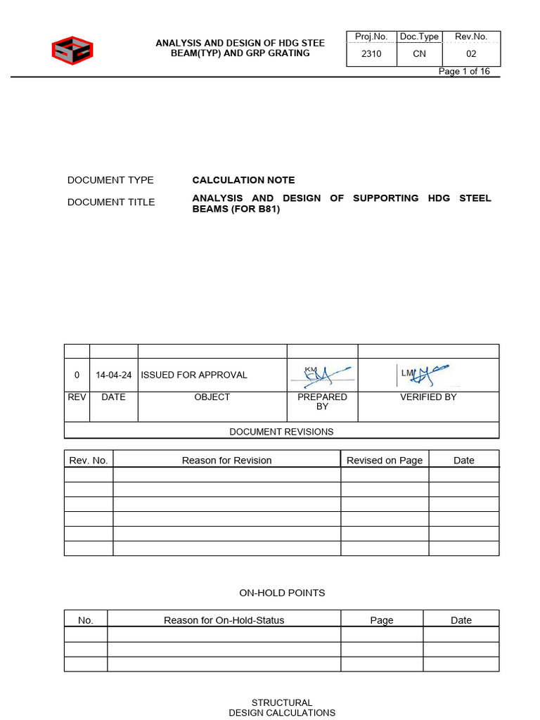 GRP Beam Design with HDG Steel Support | PDF | Beam (Structure ...