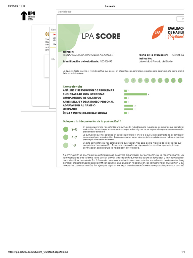 Laureate - PDF FFFFFFF | PDF | Evaluación | Cognición