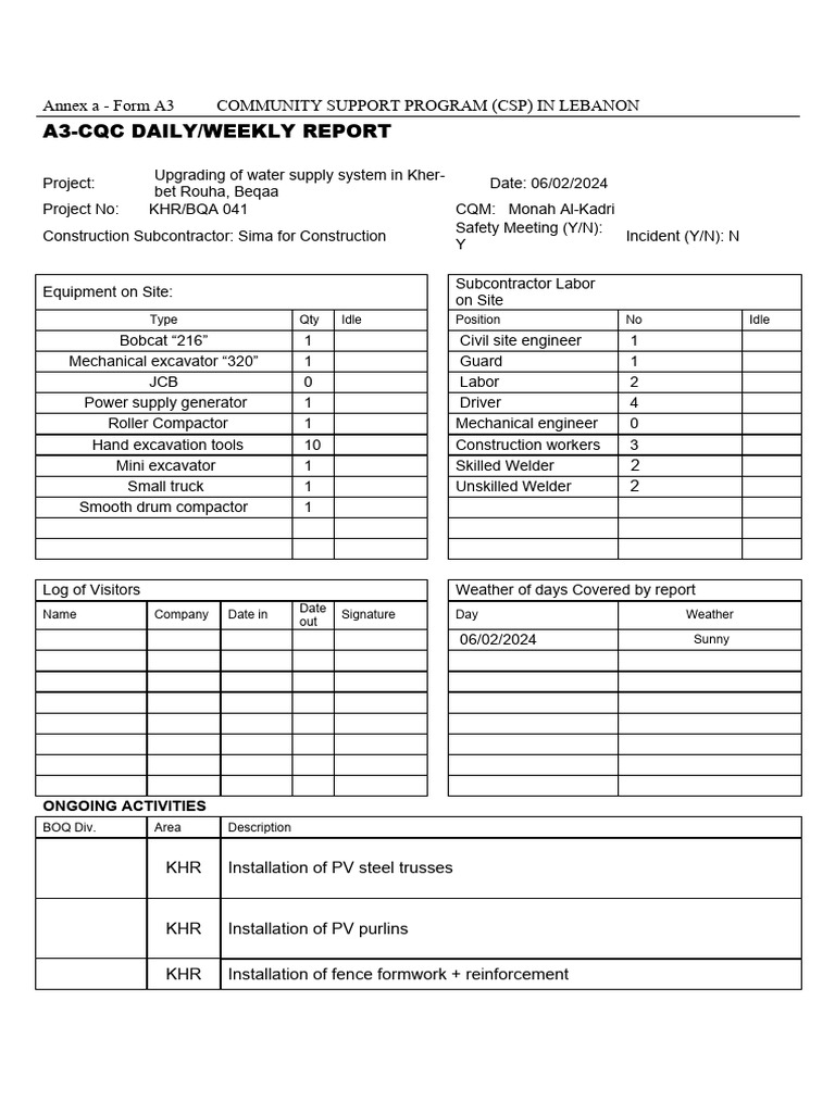 Daily Report 06-02-2024 | PDF | Engineering