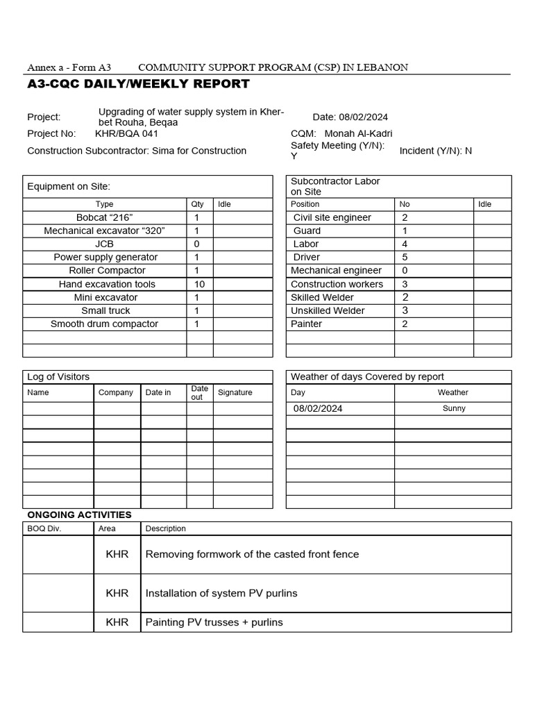 Daily Report 08-02-2024 | PDF | Engineering Daily Report 08-02-2024 | PDF | Engineering