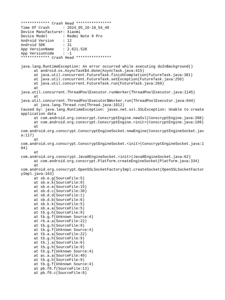 Mod Menu Crash 2024 05 10-18 54 40 | PDF | Java (Programming Language) | Android (Operating System)