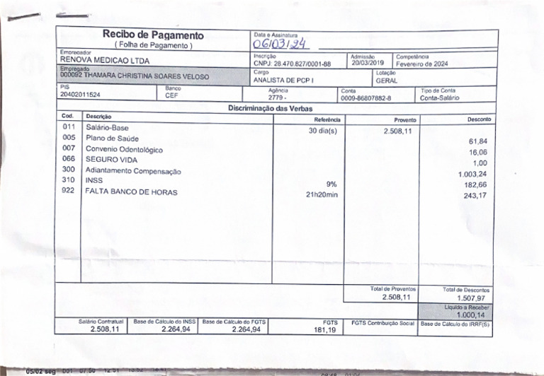 Contracheque Fevereiro | PDF