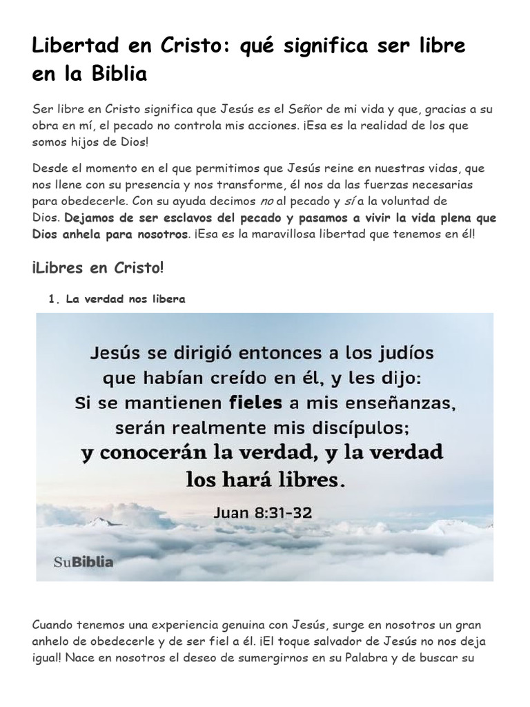 Libertad en Cristo | PDF | Pecado | Cristo (título)