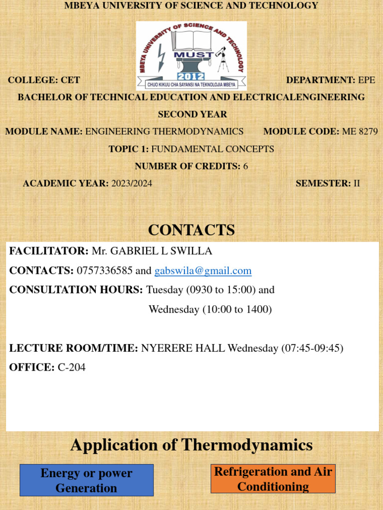 Fundamental Concepts of Thermodynamics | PDF | Temperature | Heat