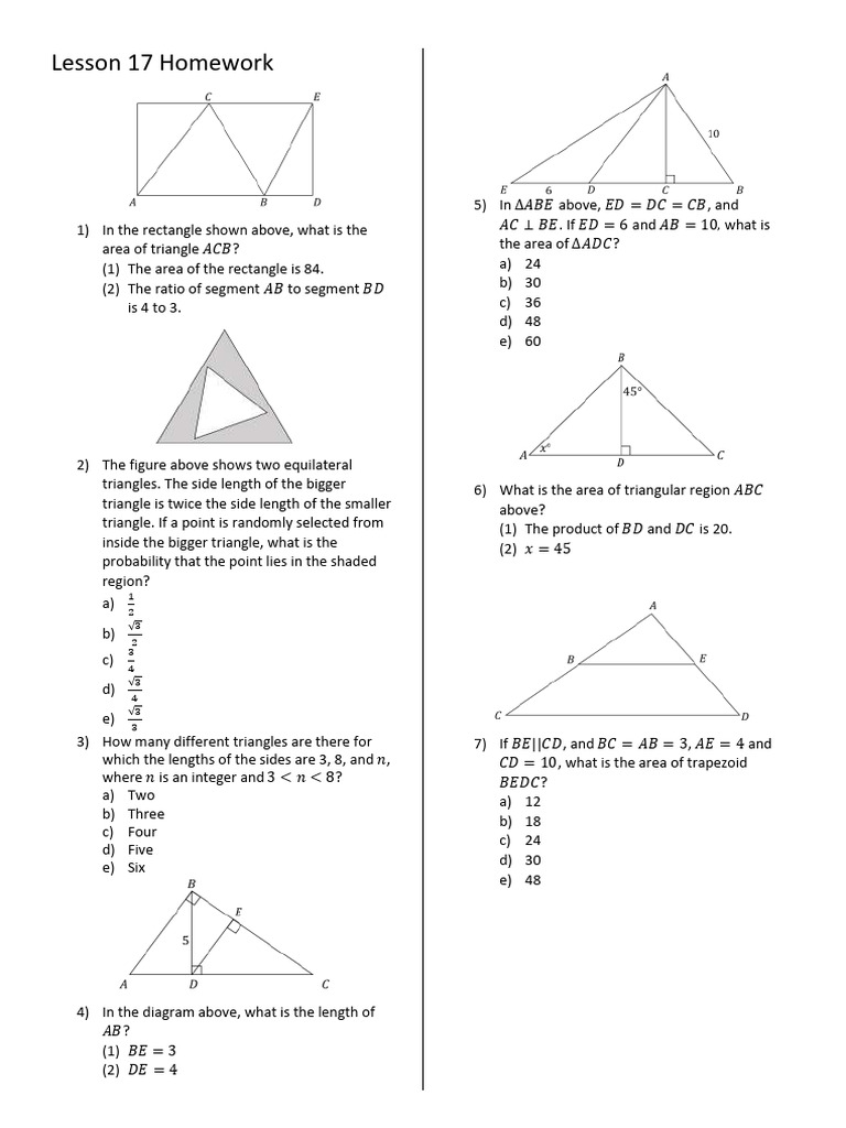 Lesson 17 Homework | PDF