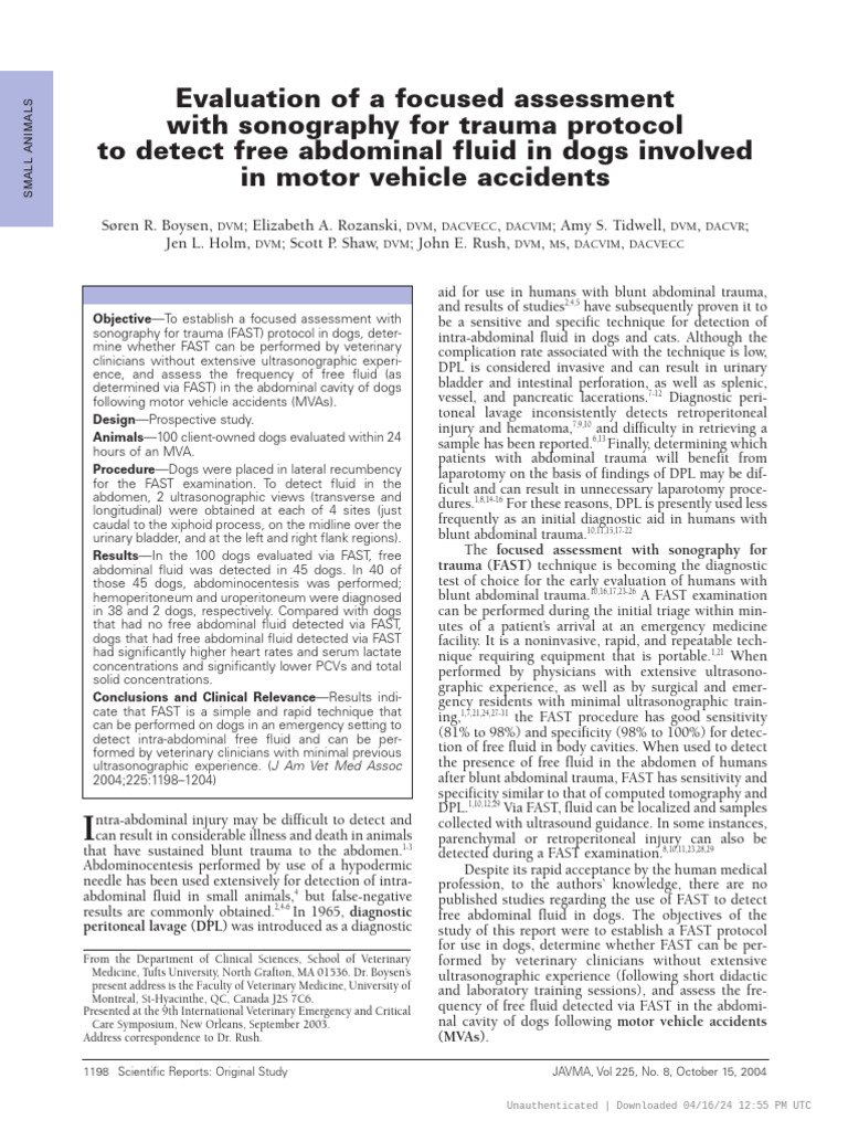 Evaluation of a focused assessment | PDF | Medical Ultrasound | Medical ...