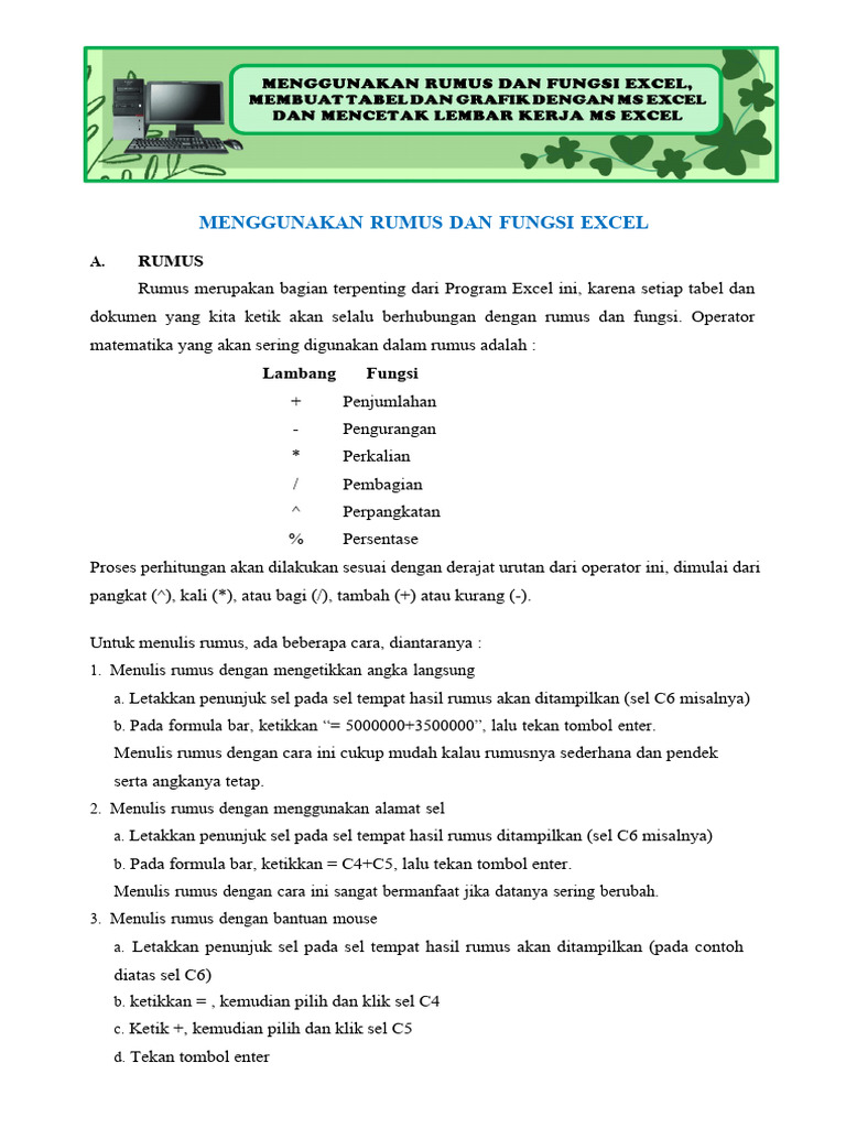 Rumus dan Fungsi Excel untuk Tabel | PDF | Komputer