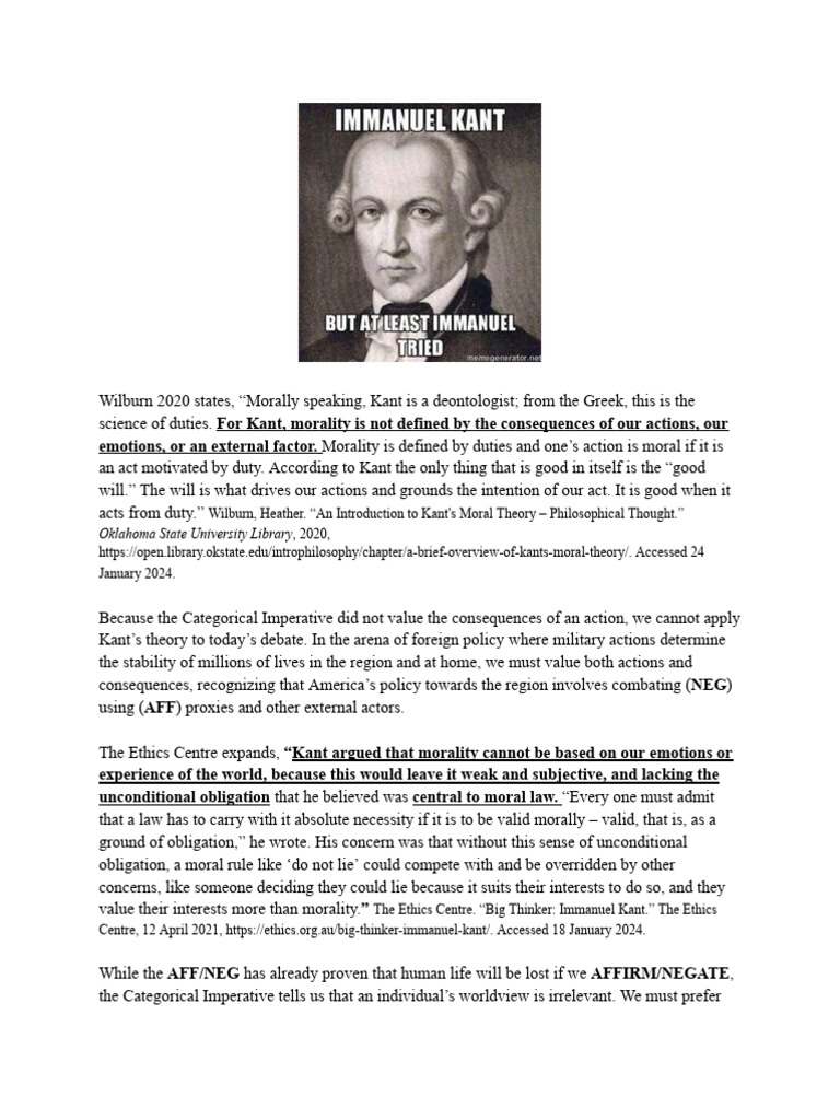 Critique on Kant | PDF | Immanuel Kant | Liberal Arts Education