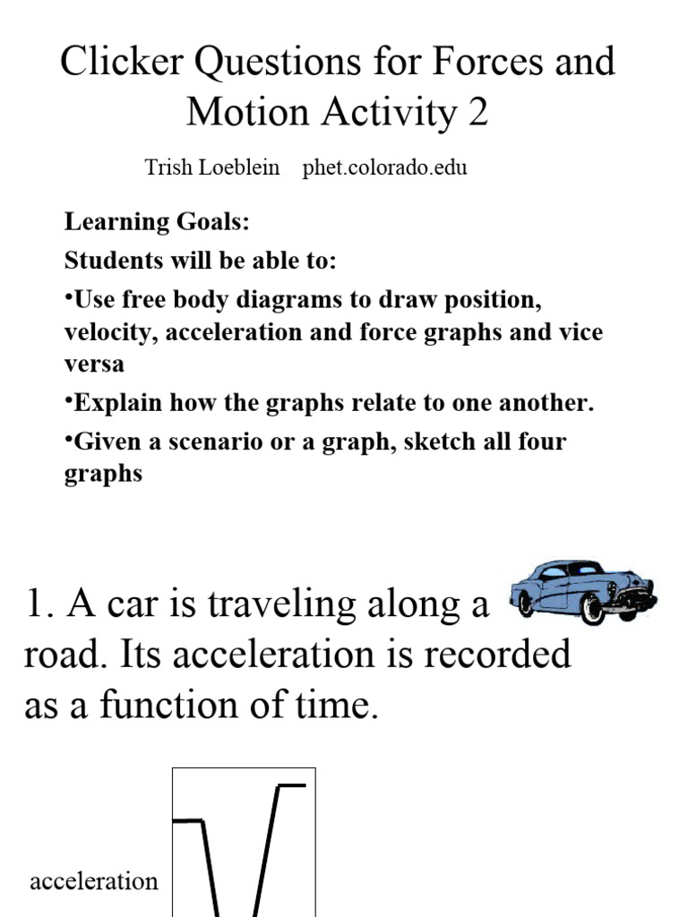 Clicker Questions For Forces and Motion Activity 2 | PDF | Language Arts & Discipline | Teaching ...