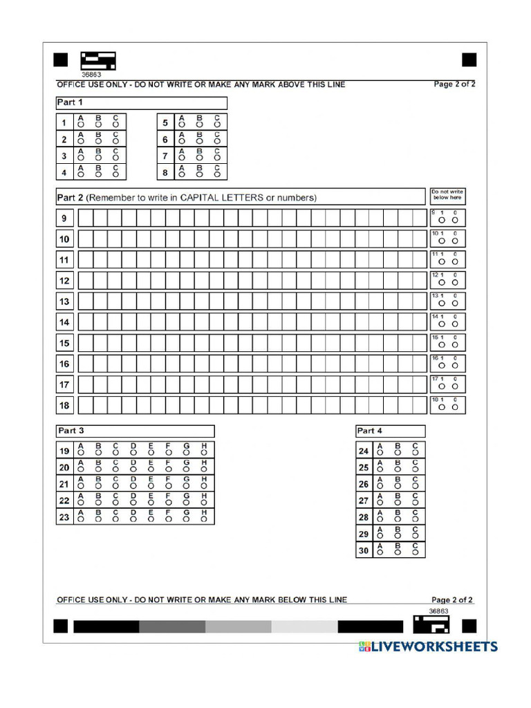 B2 First Listening Answer Sheet | PDF