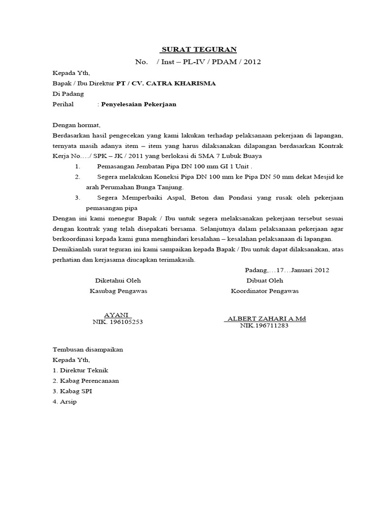 Surat Teguran | PDF