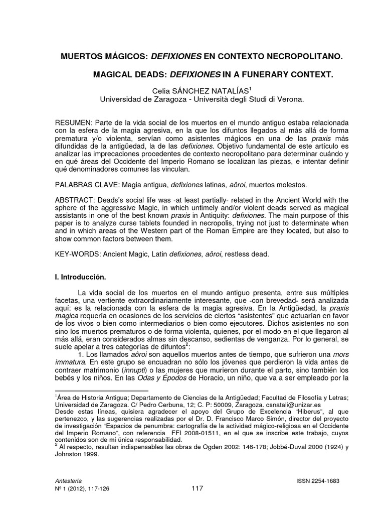 10 Muertos Magicos Defixiones en Context | PDF | imperio Romano