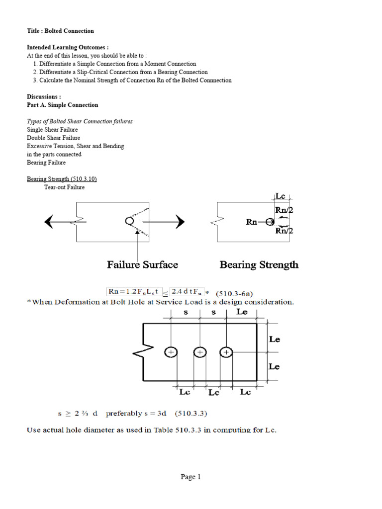 M5. Bolted Connection | PDF | Screw | Applied And Interdisciplinary Physics