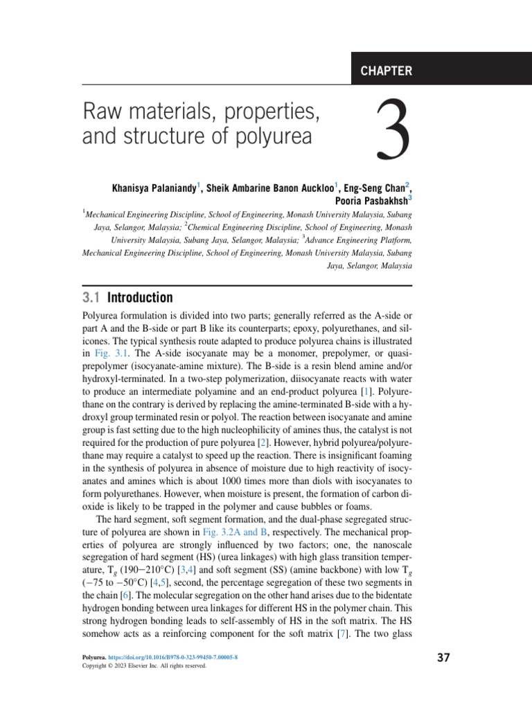 Chapter 3 Raw Materials Properties and Structure of Polyure 2023 ...