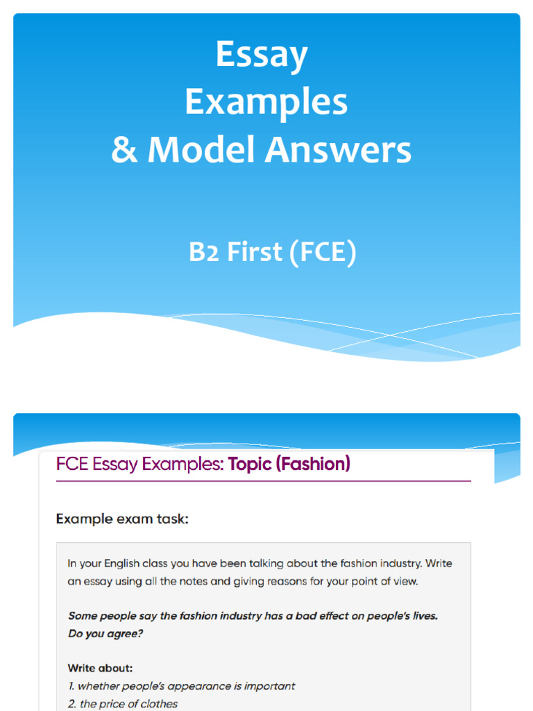 B2 First (FCE)-Essay samples-Writing | PDF
