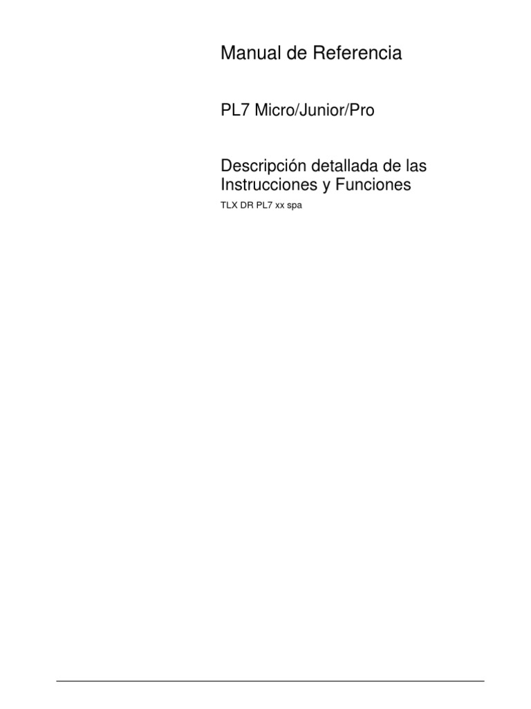PL7 Manual de Referencia | PDF | Lenguaje de programación | Programa de ...