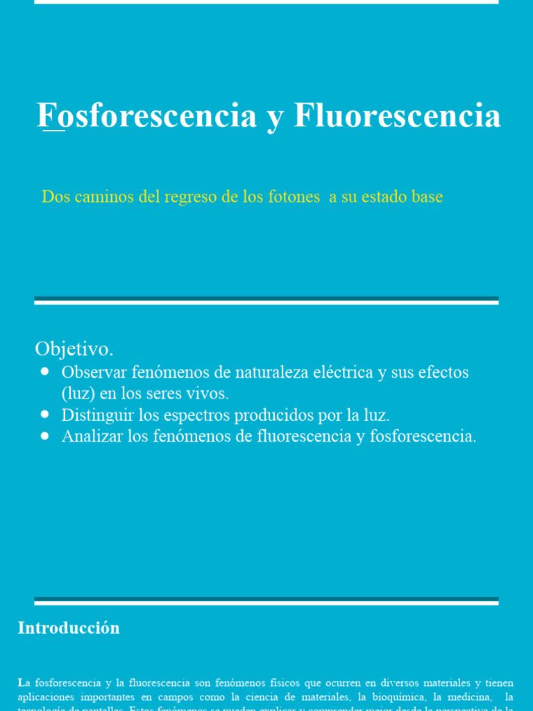 Fosforescencia y Flourenscencia | PDF | Fluorescencia | Espectro de emisión
