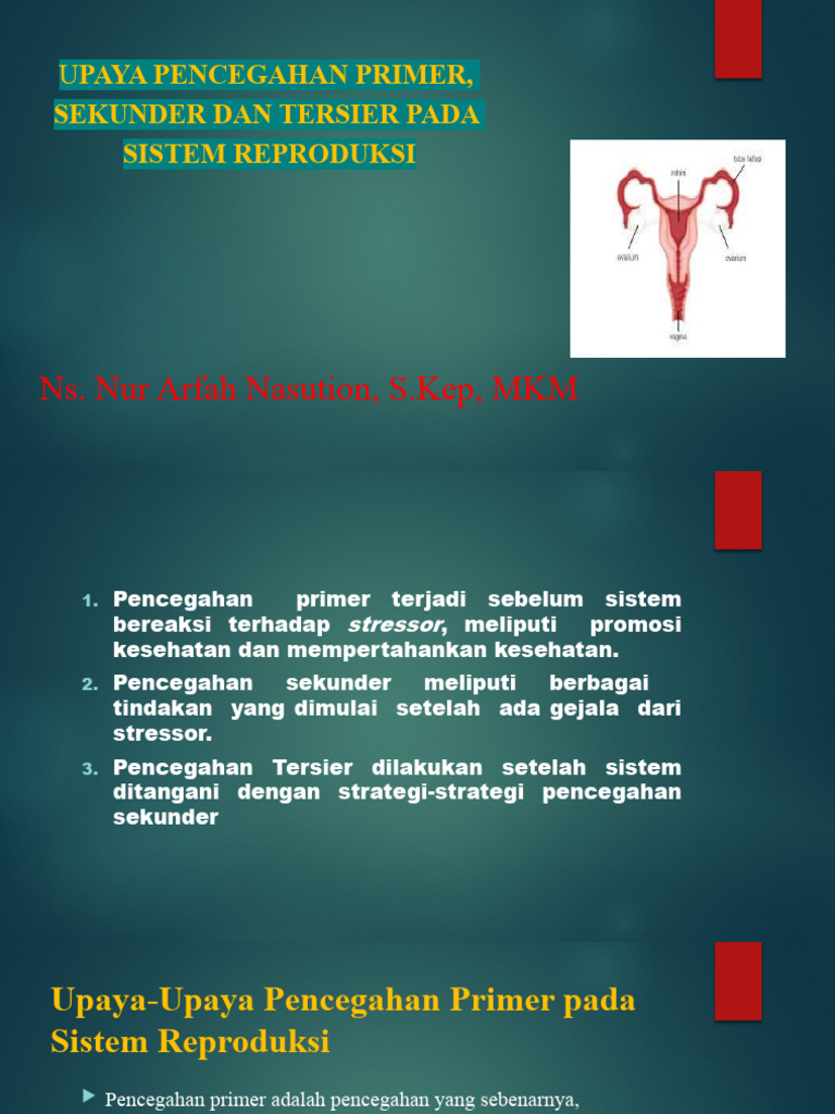 Pencegahan Kesehatan Reproduksi: Primer, Sekunder, Tersier | PDF