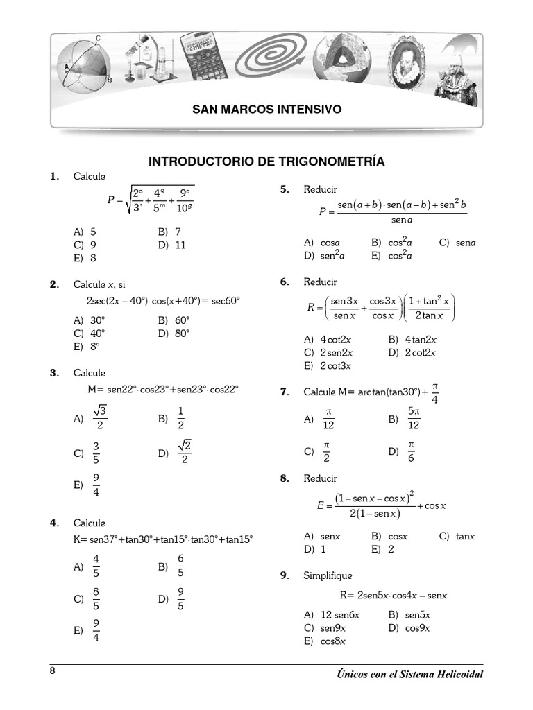 Ejercicios de Trigonometría Básica | PDF | Ajedrez