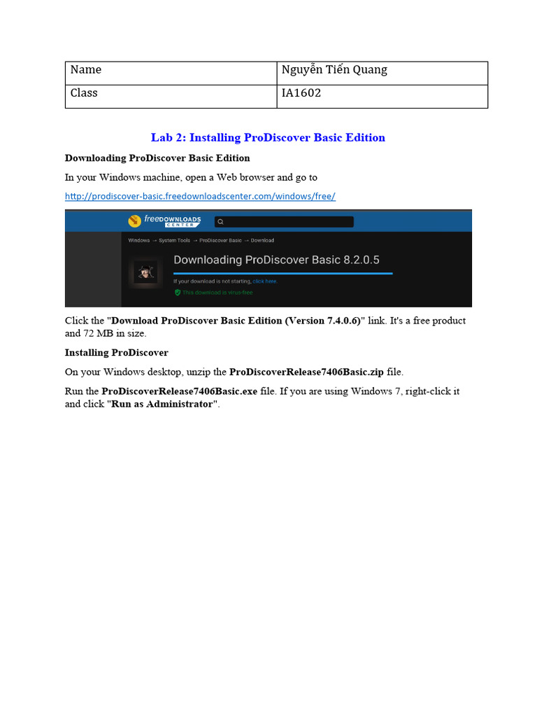 SE161148 - LAB2 - Installing ProDiscover Basic Edition | PDF | Computer File | Software