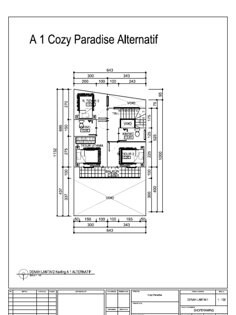 02 - Denah Lantai 2 Kav A 1 Alternatif | PDF