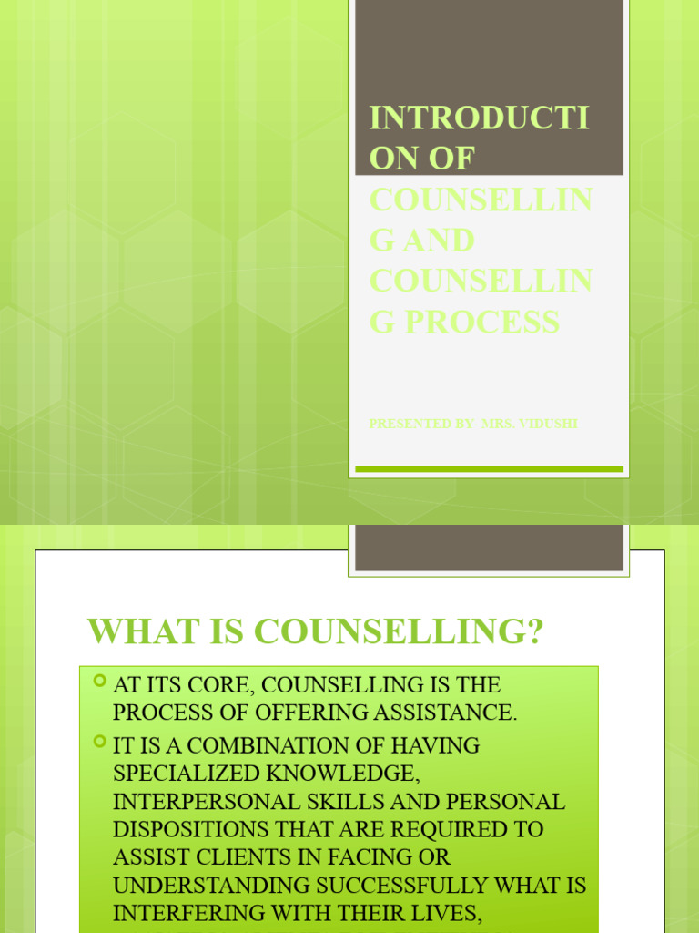 Overview of the Counseling Process | PDF | Psychotherapy | Counseling ...