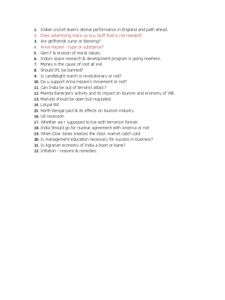 GD Topics | PDF