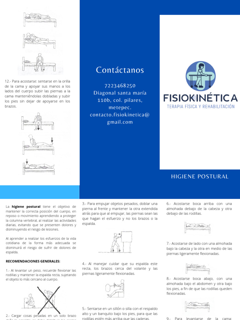 TRIPTICO HIGIENE DE COLUMNA Ok | PDF | Almohada | Dolor lumbar