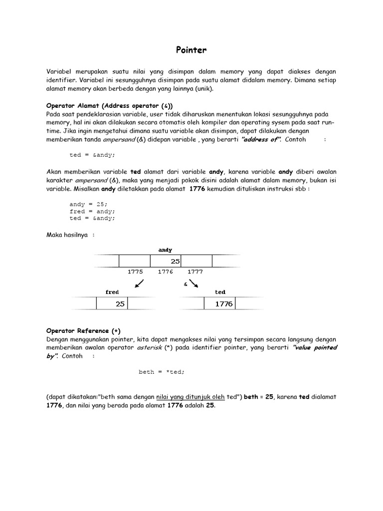 Pointer C++ | PDF | Metode & Bahan Ajar