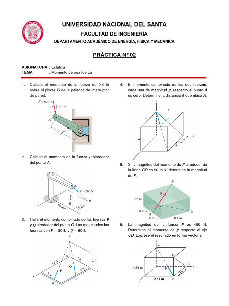 Pract 2. Momento de Una Fuerza | PDF | Fuerza | Esfuerzo de torsión