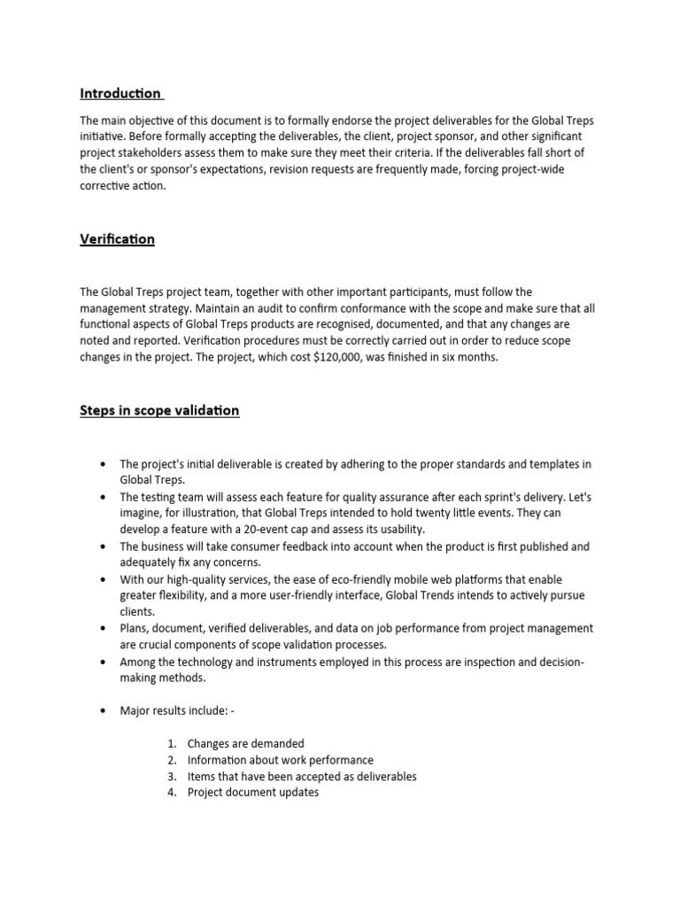 Scope validation and change control | PDF | Project Management | Verification And Validation