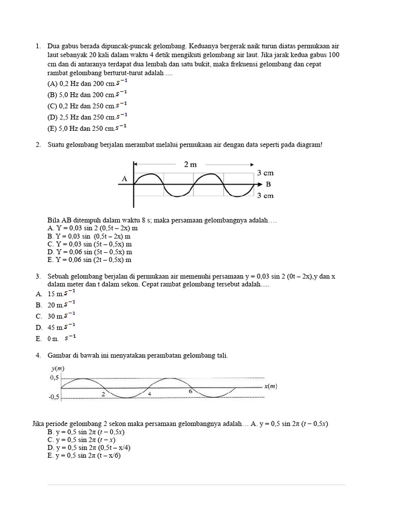 Kumpulan Soal Gelombang Mekanik PDF | PDF
