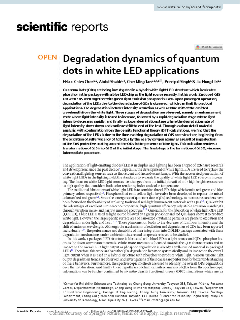 Chen-2021 - Degradation - Dynamics - of - Quantum - Dots - in - White ...