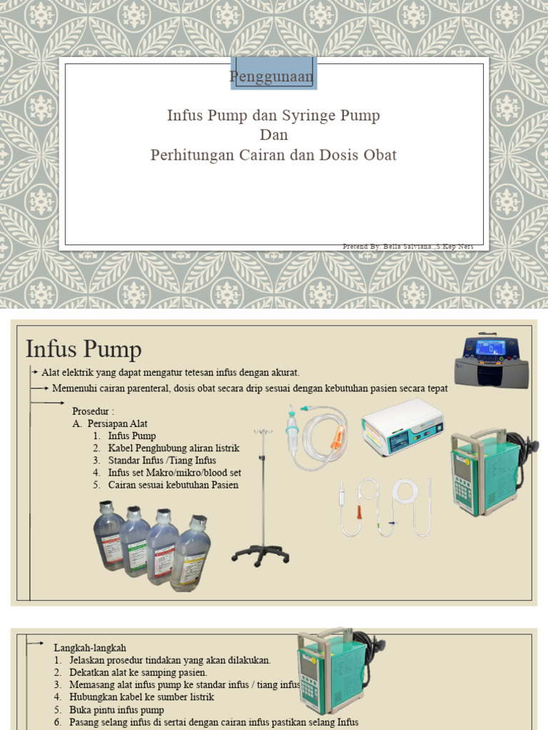 Infus Pump, Syringe Pump, Dan Hitungan Dosis | PDF