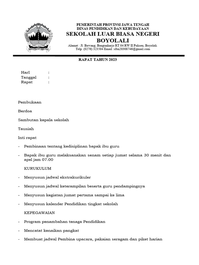Notulen Rapat 2023 | PDF | Perjalanan | Kesehatan Holistik