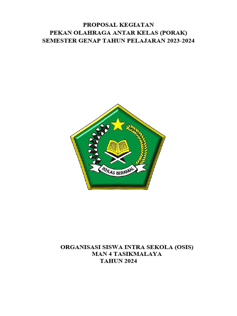 Proposal Kegiatan PORAK MAN 4 Tasikmalaya | PDF